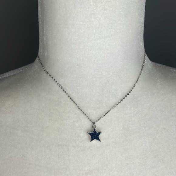 kate spade | Jewelry | Nwt Kate Spade Blue Star Necklace On A Silver ...